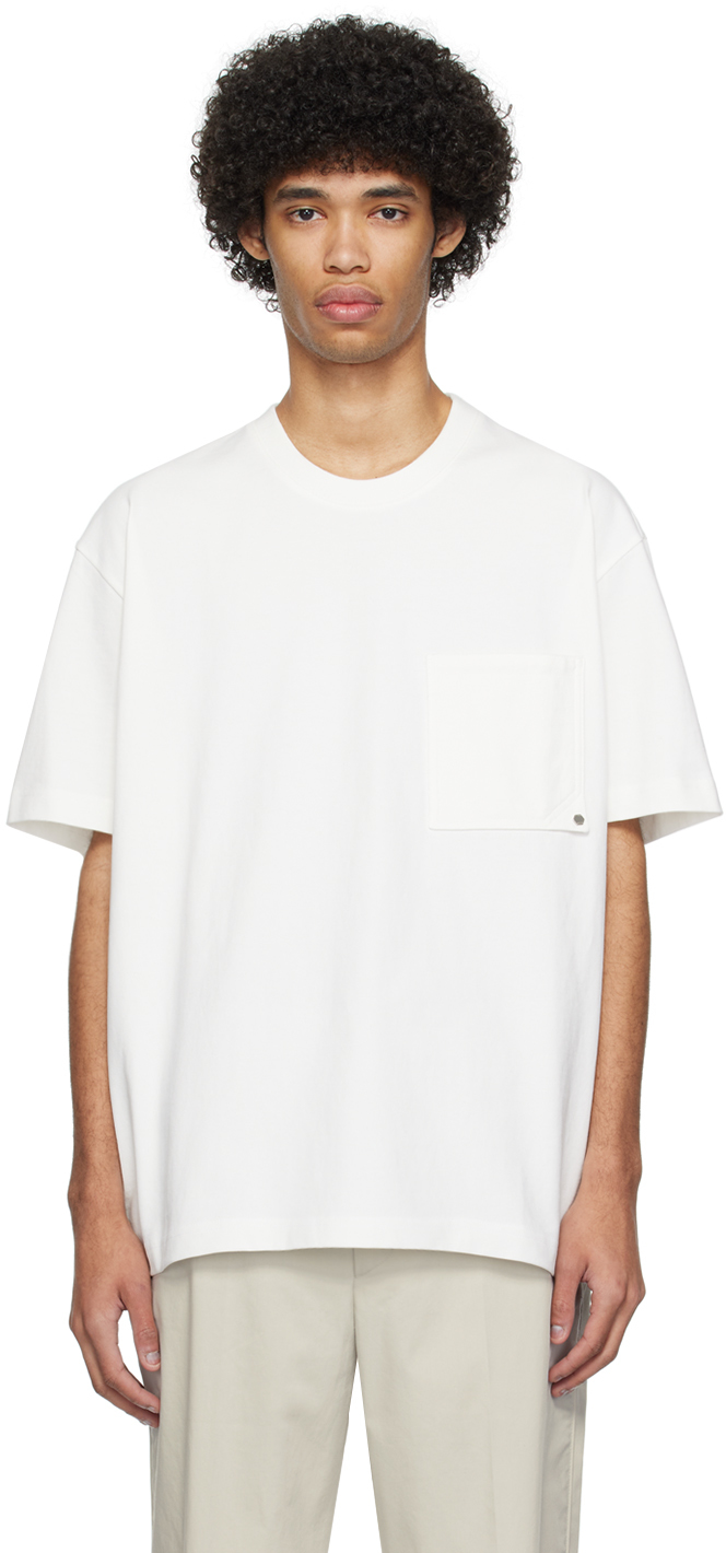 Solid Homme: White Pocket T-Shirt | SSENSE