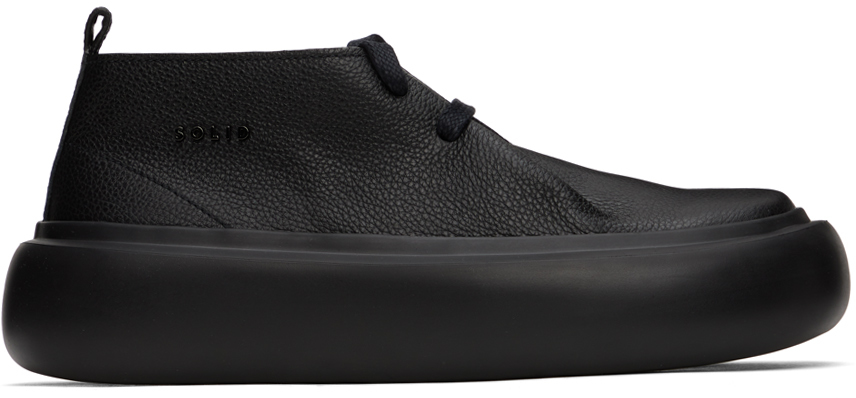 Black Platform Derbys by Solid Homme on Sale