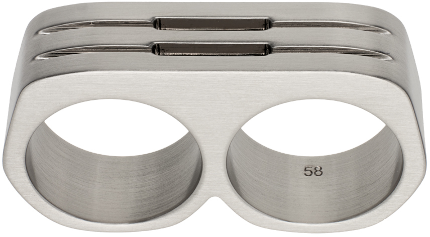 Rick Owens: Silver Double Grill Ring | SSENSE