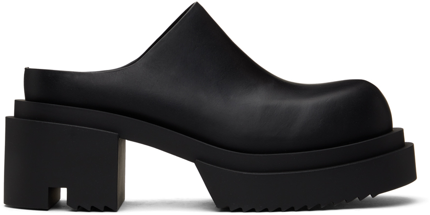 Black Bogun Slide Mules by Rick Owens on Sale