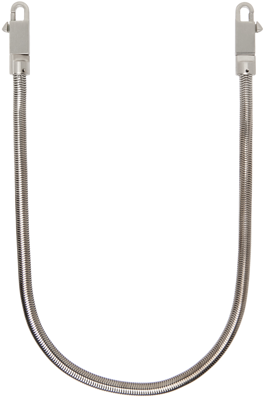 Silver Crossbody Snake Chain by Rick Owens on Sale