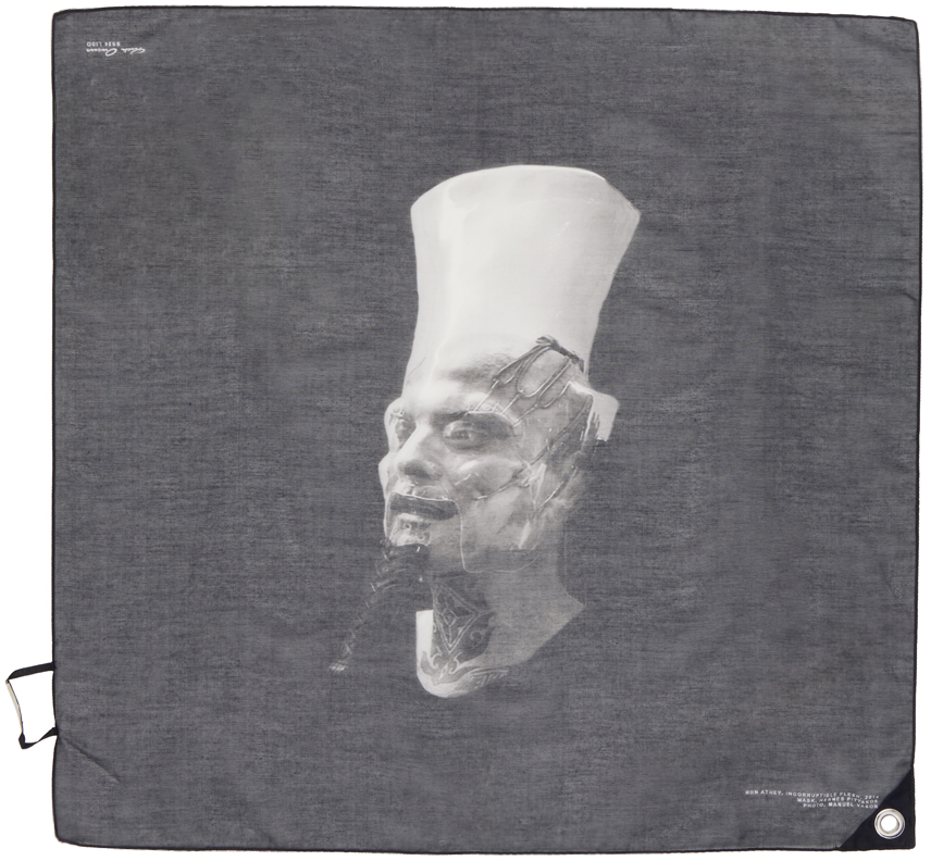 Bandana Ron noir et blanc cassé Rick Owens en solde