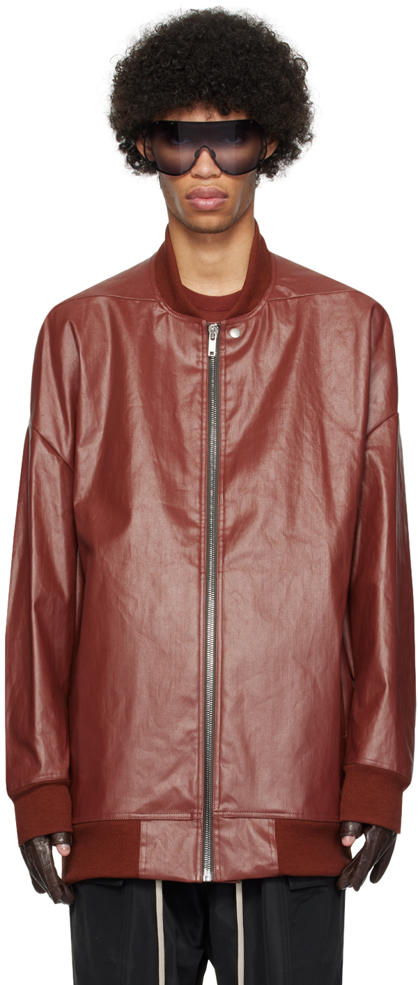 Rick Owens: Brown Coated Denim Bomber Jacket | SSENSE UK