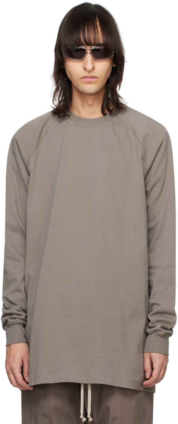 Pull molletonné de baseball gris Rick Owens en solde