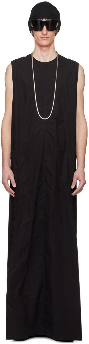 Rick Owens: Robe longue Splintered noire | SSENSE France