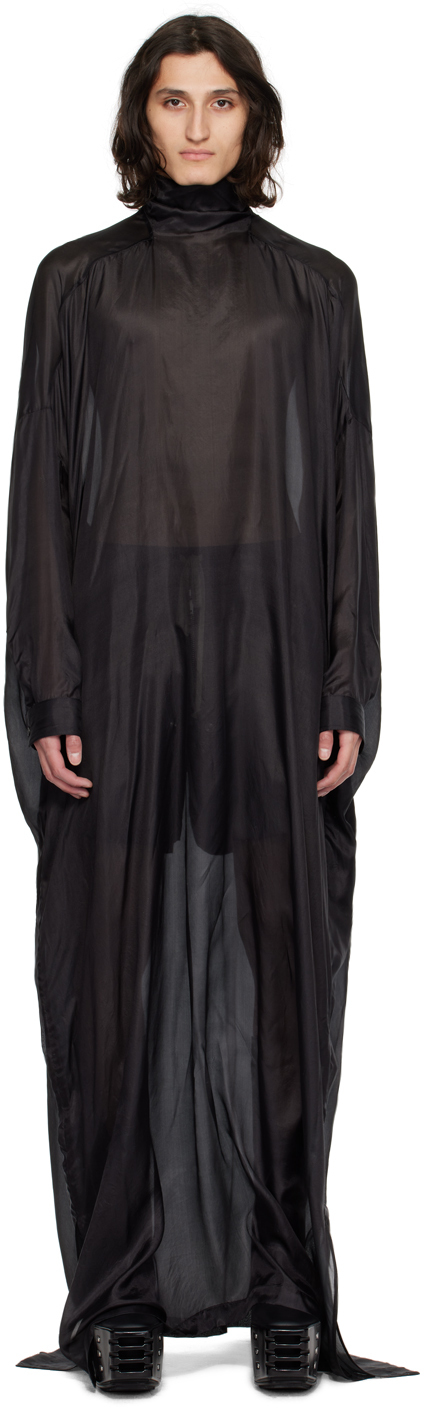 Rick Owens: Robe de style tabard noire | SSENSE France