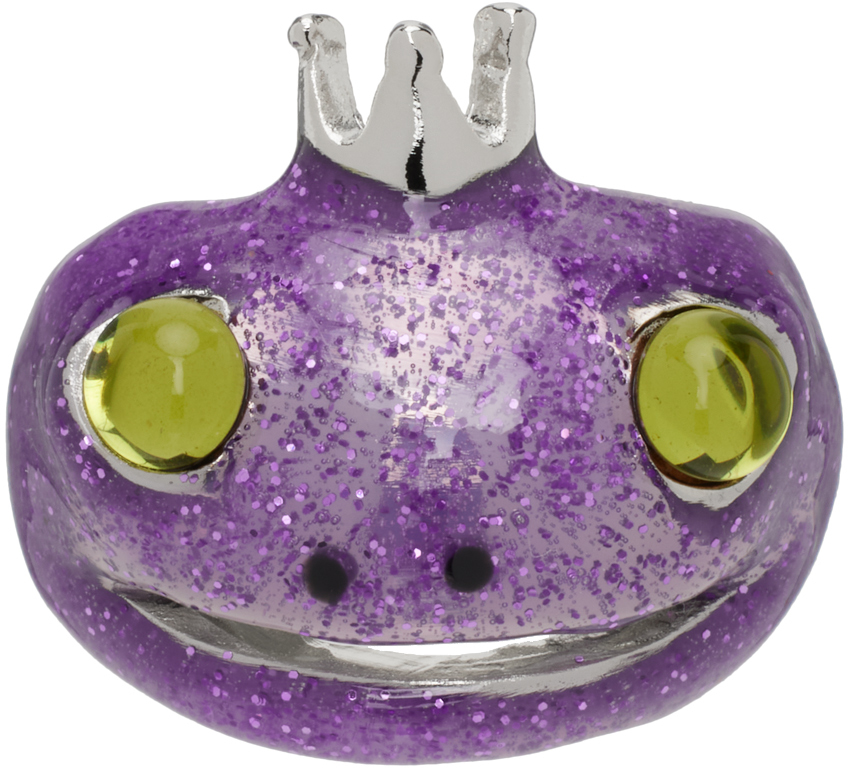 Purple Frog Prince Ring by Collina Strada on Sale