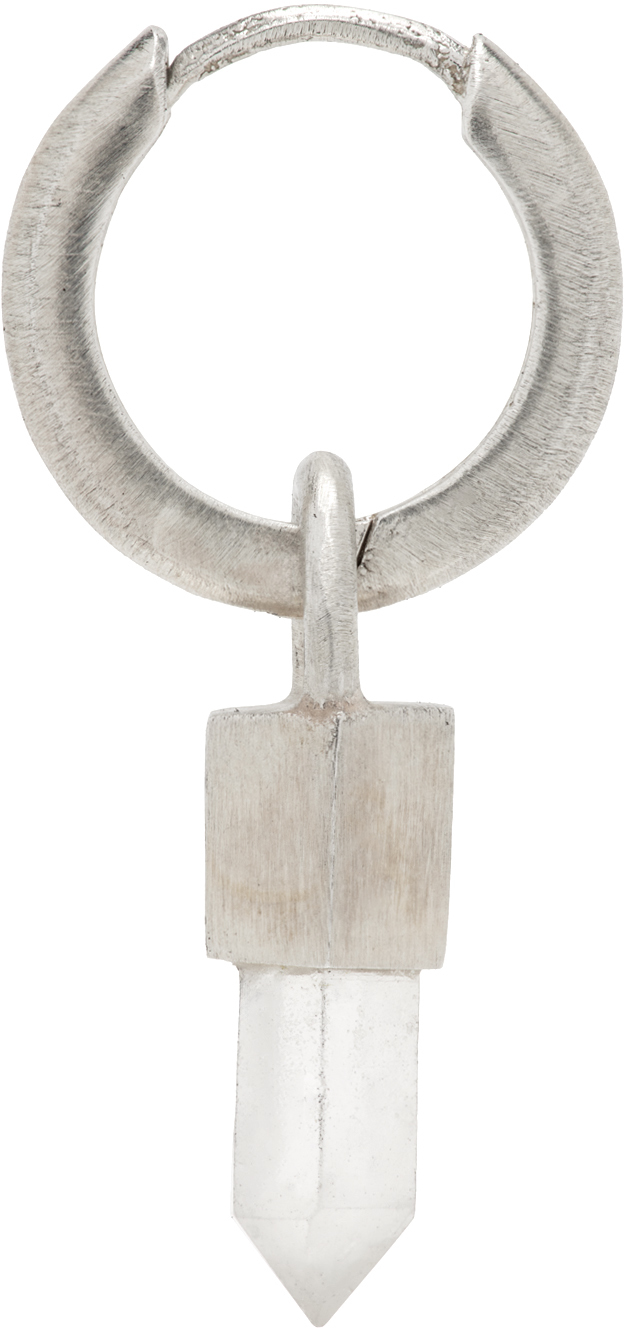 Parts of Four: Silver Extra Small Dangle Hoop Single Earring | SSENSE