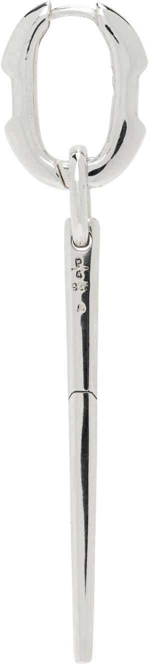 Silver Deco Extra Small Mini Spike Single Earring by Parts of Four on Sale