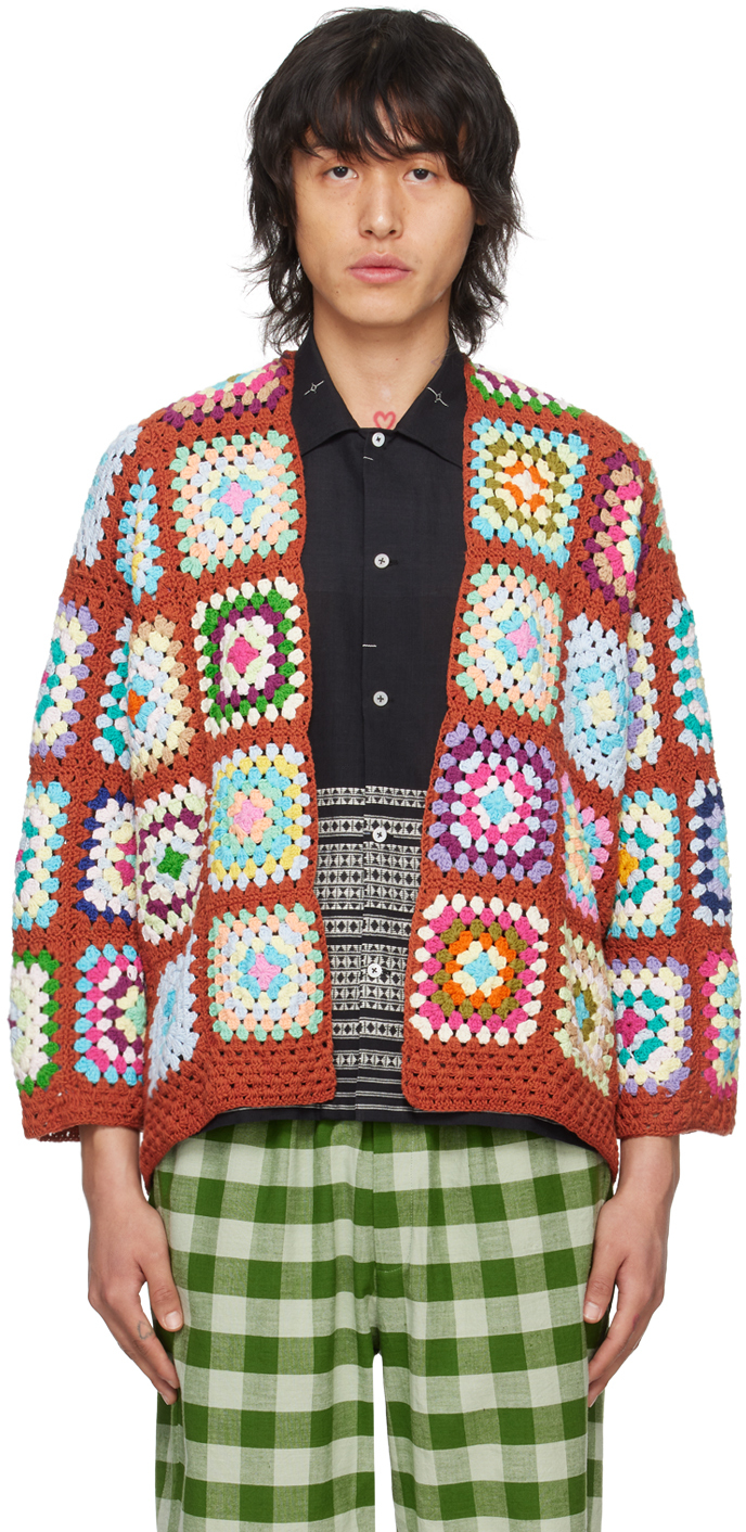 Multicolor Y-Neck Cardigan by HARAGO on Sale