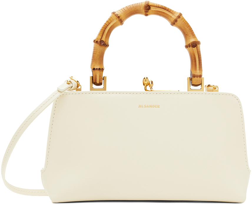 White Mini Goji Bag by Jil Sander on Sale