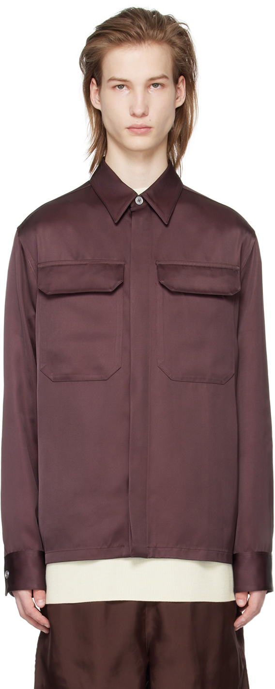 Purple Flap Pocket Shirt by Jil Sander on Sale