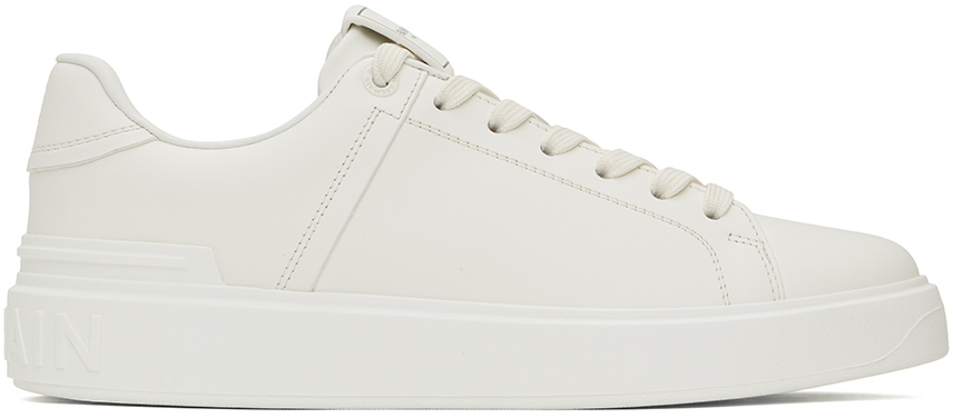 White B-Court Sneakers by Balmain on Sale
