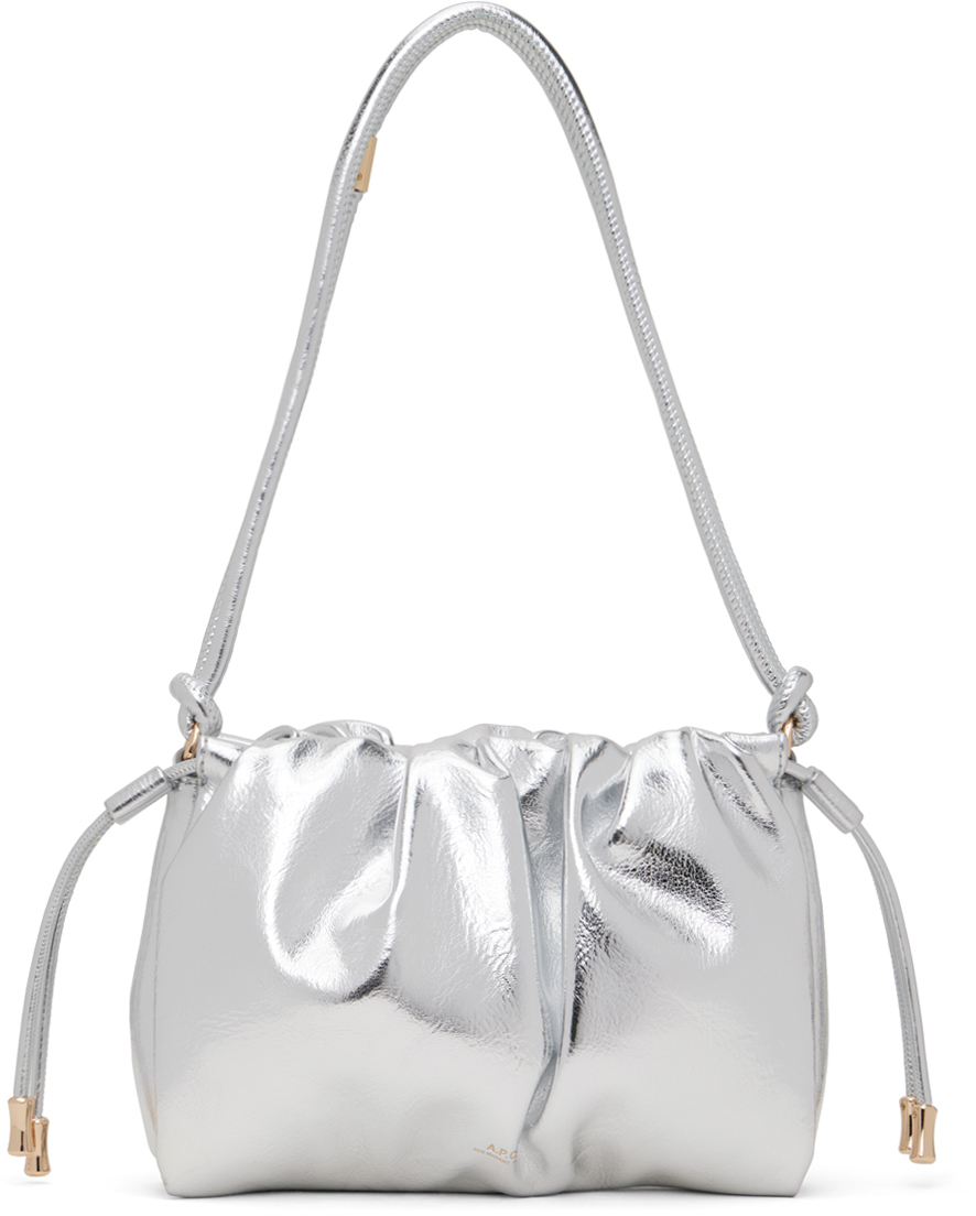 A.P.C.: Silver Ninon Mini Shoulder Bag | SSENSE Canada