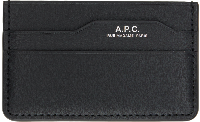 A.P.C.: Black Dossier Card Holder | SSENSE UK