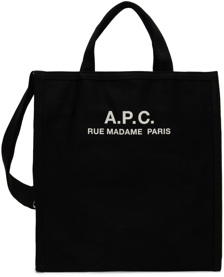 A.P.C.: Black Recovery Shopping Tote | SSENSE UK