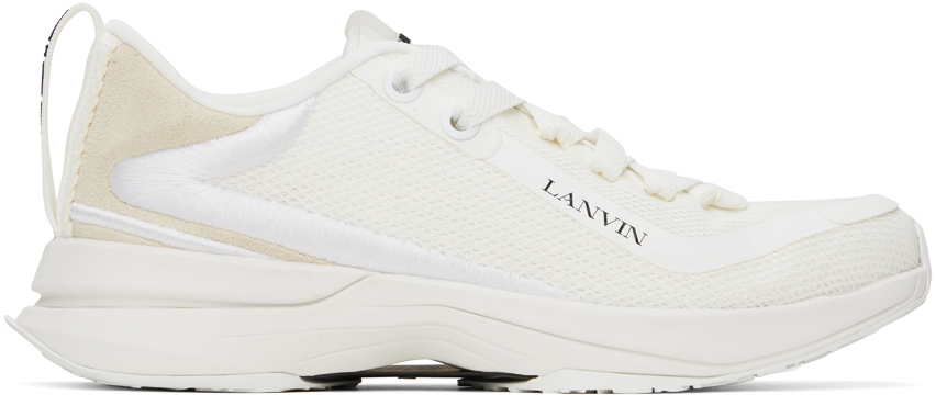 White L-I Mesh Sneakers by Lanvin on Sale