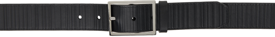 Black Shadow Stripe Belt by Paul Smith on Sale
