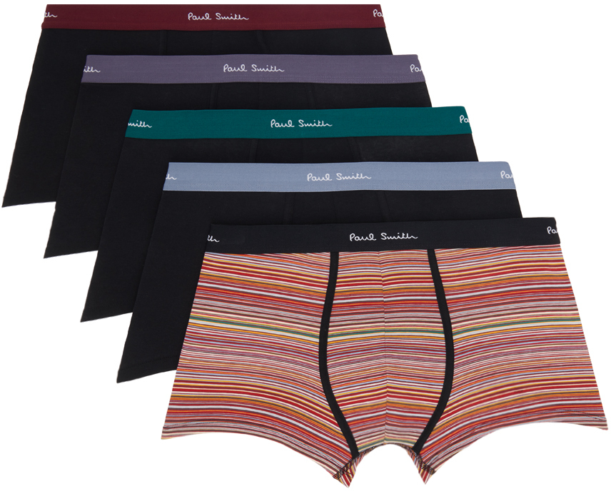 Five-Pack Multicolor 'Signature Stripe' Boxers by Paul Smith on Sale