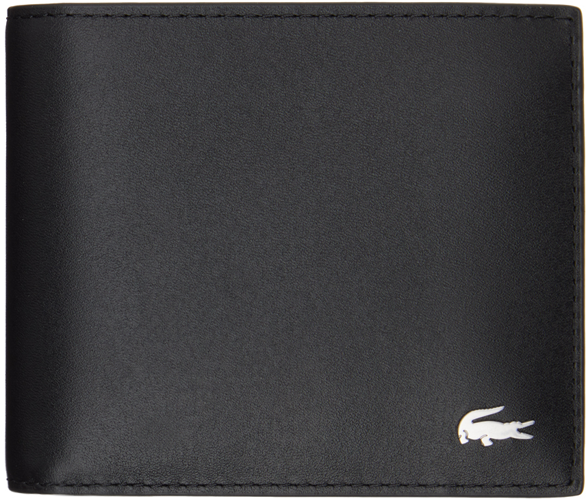 Black Fitzgerald Leather Wallet by Lacoste on Sale