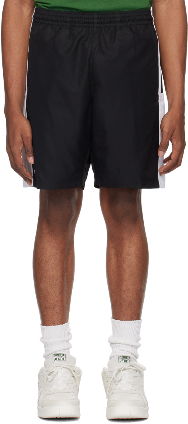 Black Colorblock Shorts by Lacoste on Sale