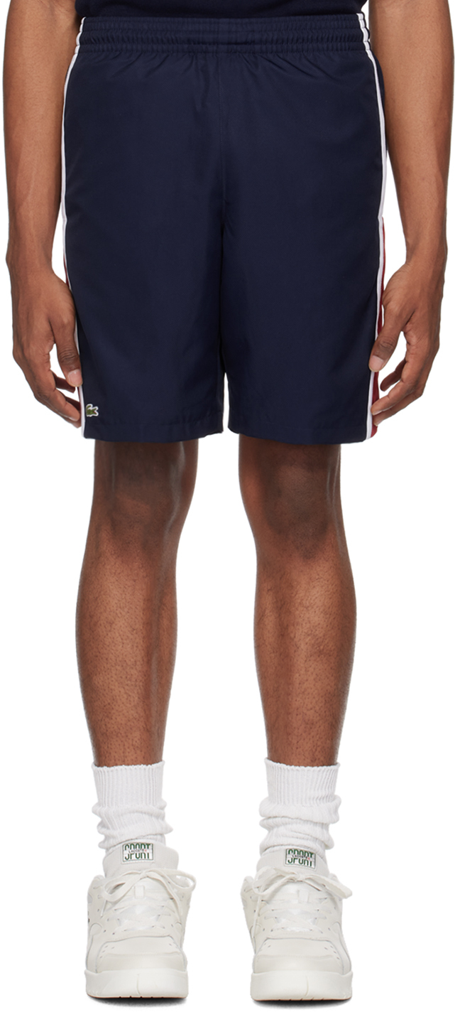 Lacoste: Navy Colorblock Shorts | SSENSE Canada