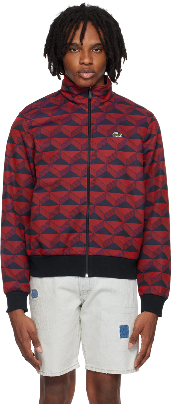 Red Robert George Motif Track Jacket by Lacoste on Sale