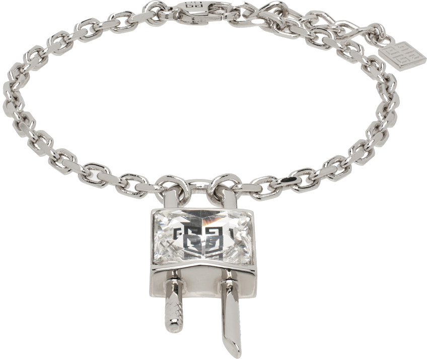 Givenchy: Silver Mini Lock Bracelet | SSENSE
