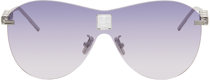 Givenchy: Silver 4G Sunglasses | SSENSE