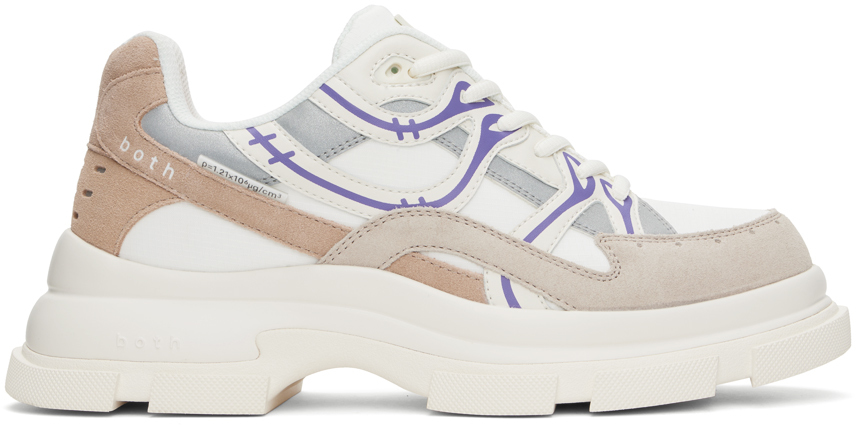 White & Beige Gao Eva Sneakers by both on Sale