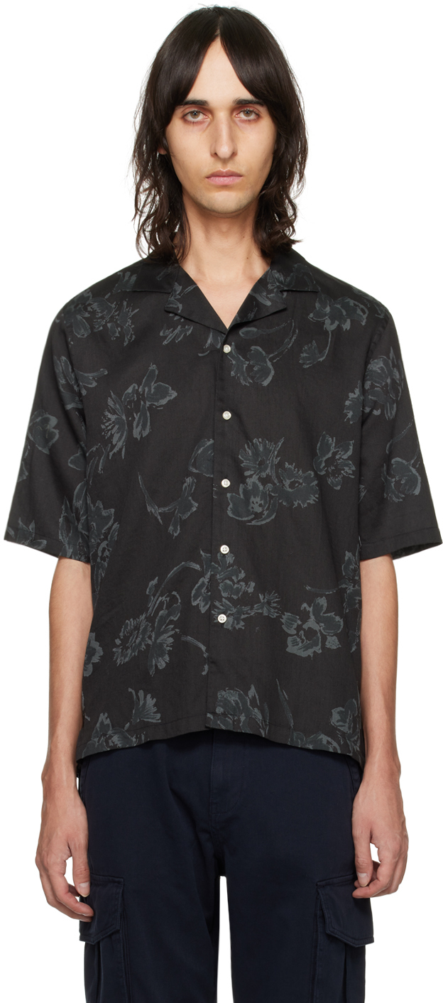 Officine Générale: Black Eren Shirt | SSENSE UK