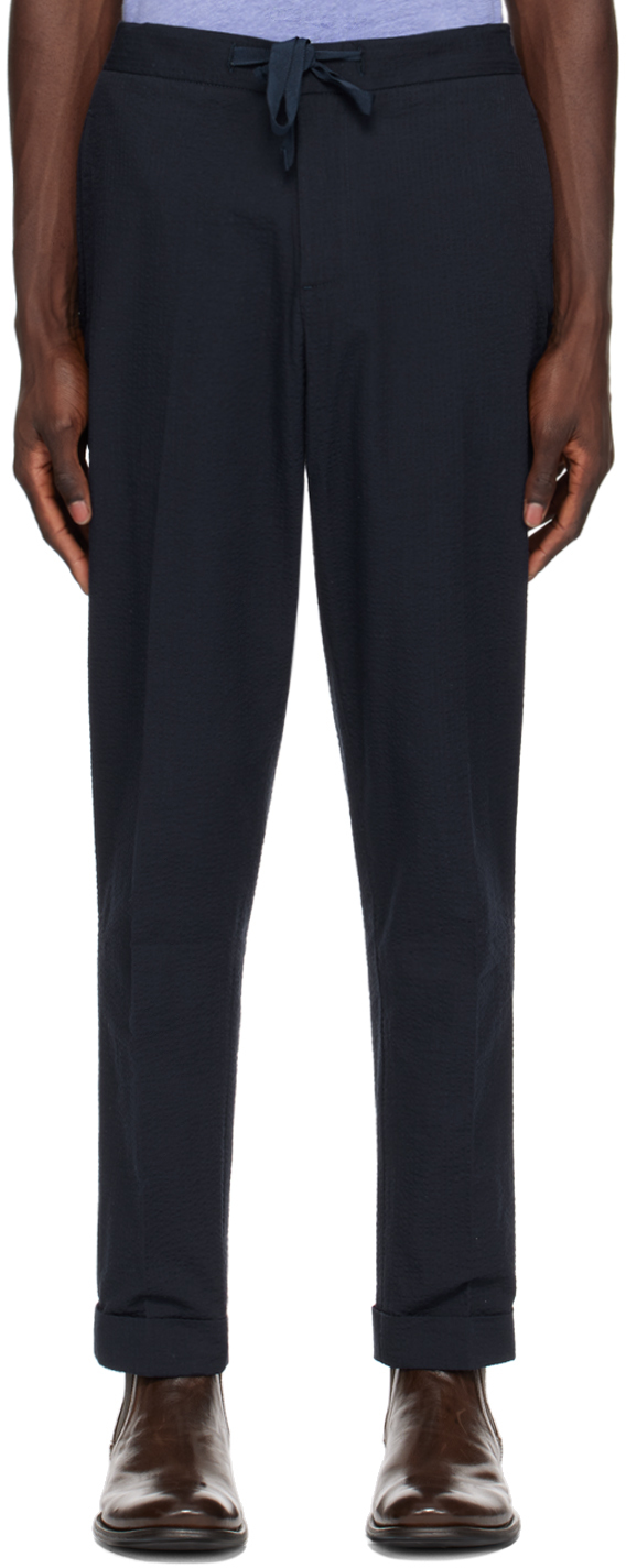 Navy Joseph Trousers by Officine Générale on Sale