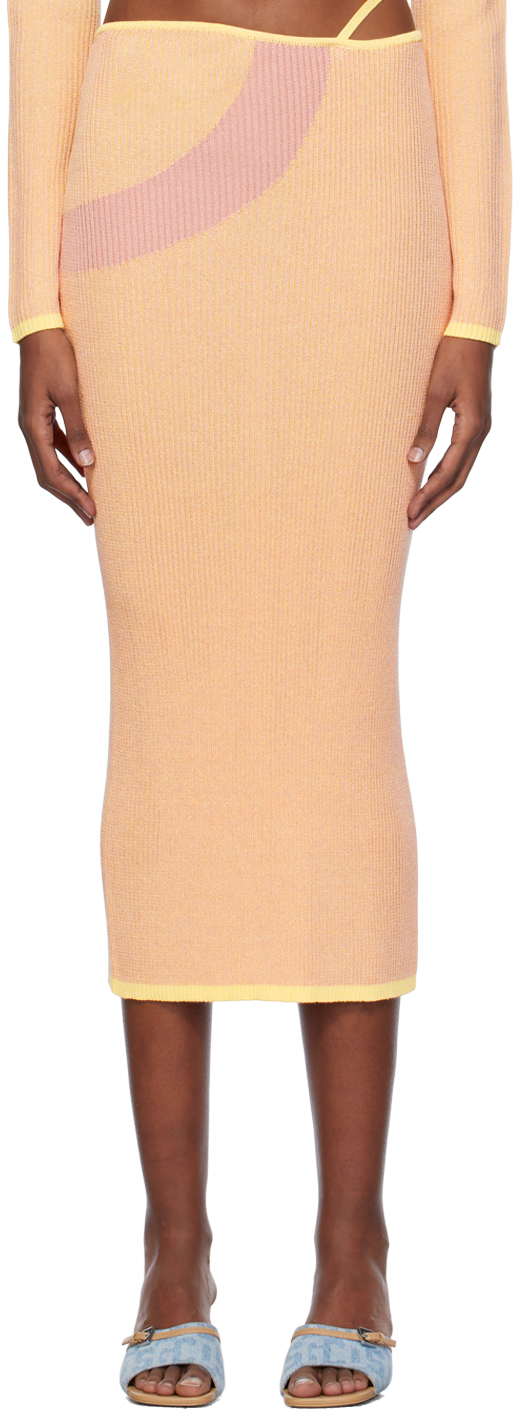 Pink Comma Midi Skirt by GCDS on Sale