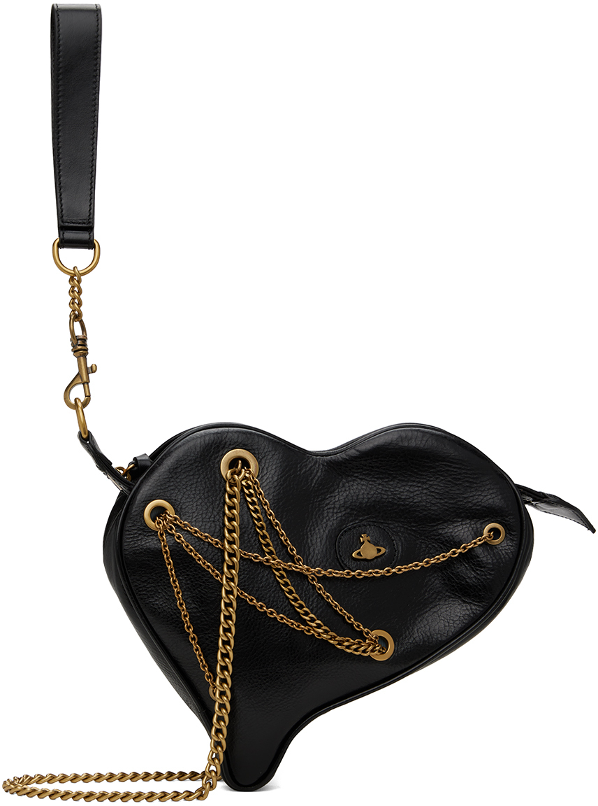 Vivienne Westwood: Black Cora AK Heart Bag | SSENSE Canada