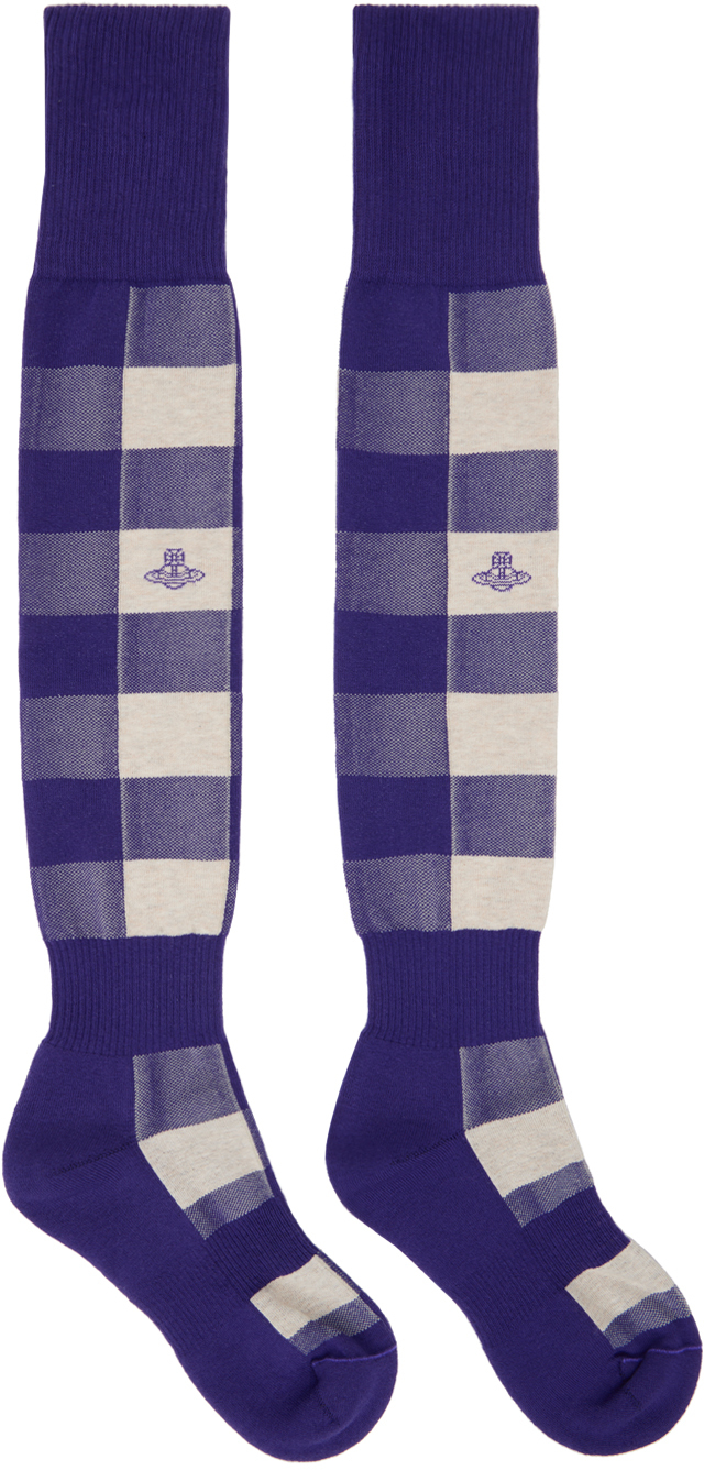 Vivienne Westwood: Purple & Off-White High Socks | SSENSE UK