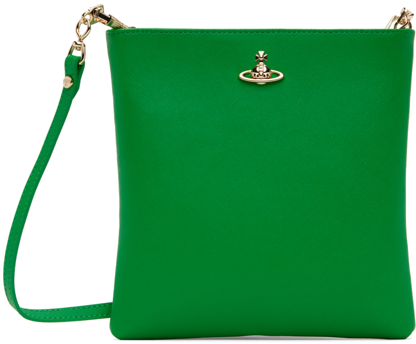 Green Squire Square Crossbody 3D Bag by Vivienne Westwood on Sale