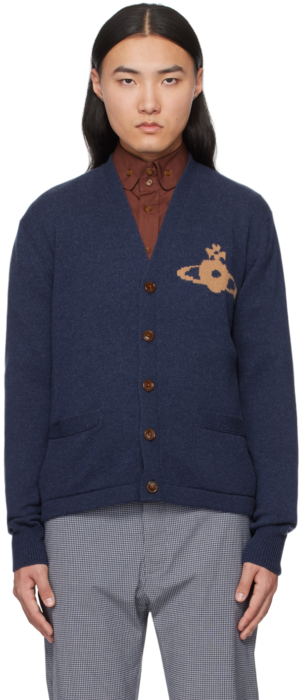 Vivienne Westwood: Cardigan Alex bleu | SSENSE France