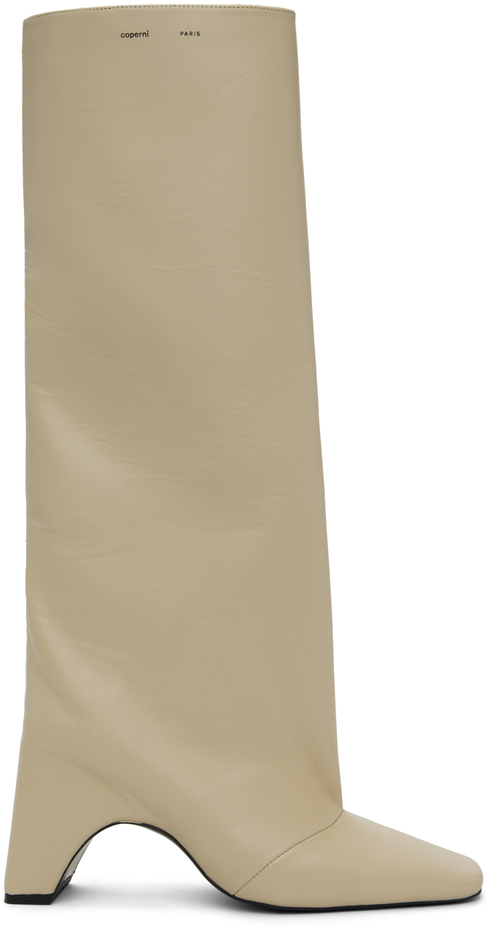 Beige Bridge Tall Boots by Coperni on Sale