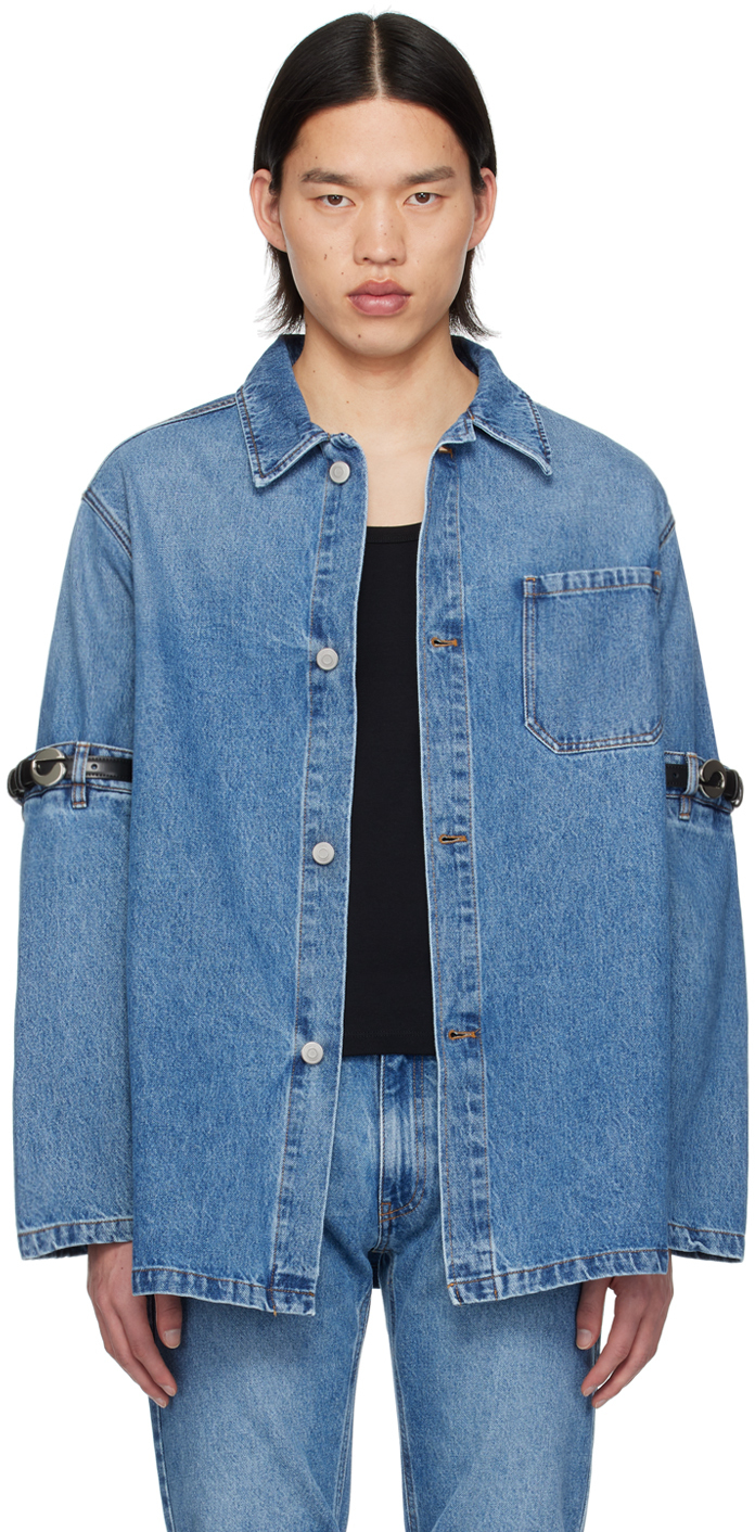 Blue Strap Denim Jacket by Coperni on Sale