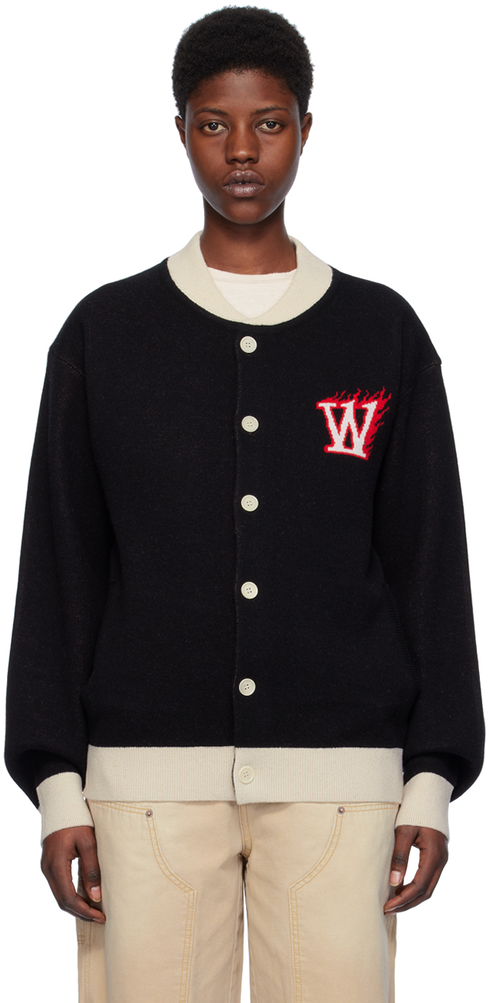 Black Button Bomber Jacket by We11done on Sale