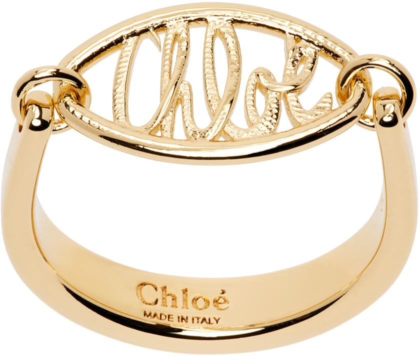 Chloé: Gold Darcey Lace Ring | SSENSE Canada