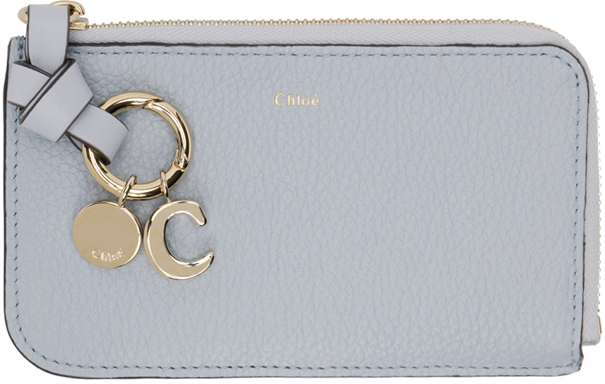 Chloé: Blue Alphabet Card Holder | SSENSE Canada