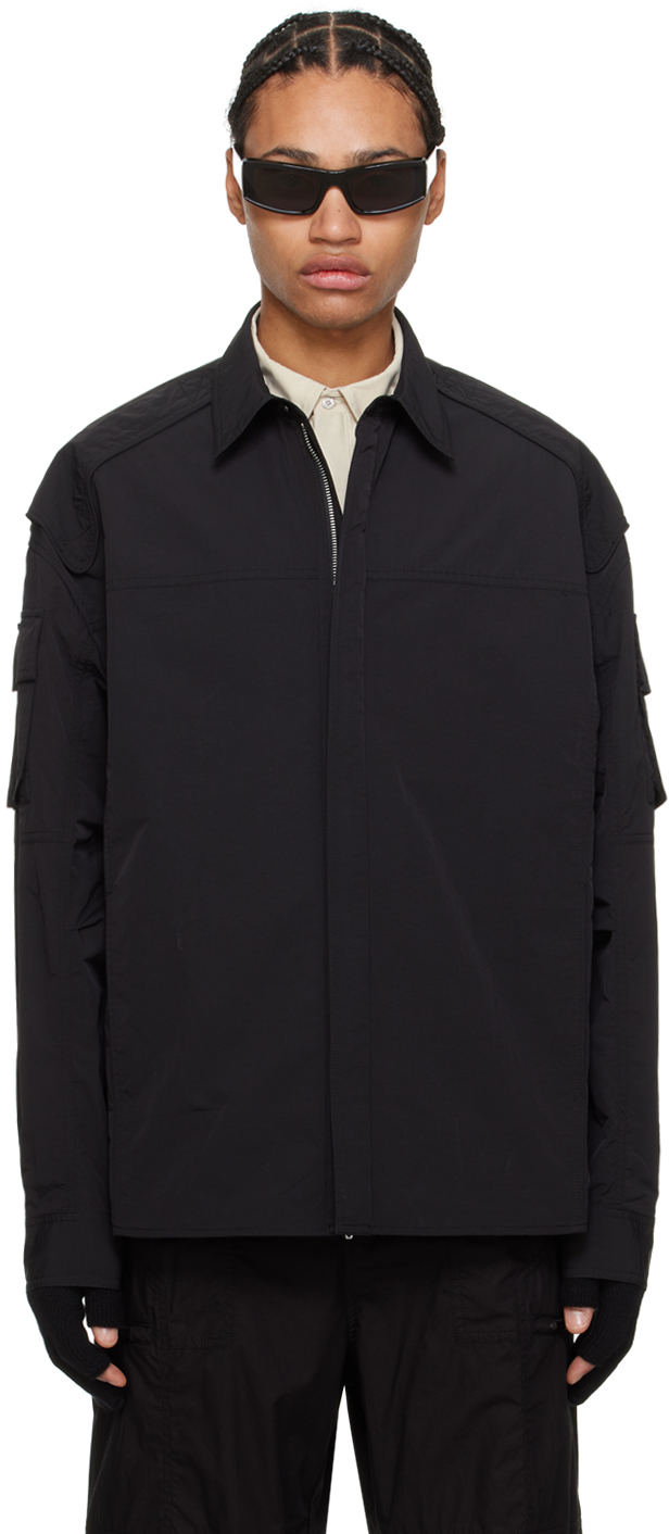 Juun.J: Chemise noire à glissière | SSENSE France