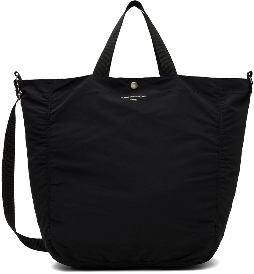 Comme des Garçons Homme Plus: Black Cotton Nylon Grosgrain Tote ...