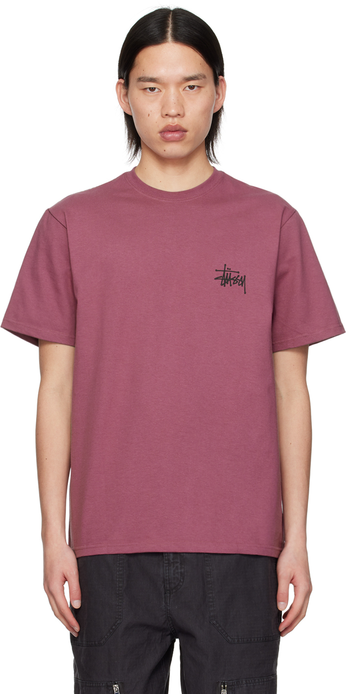 Stüssy: Pink Basic T-Shirt | SSENSE