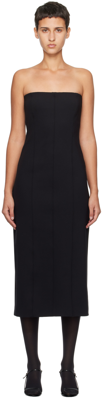 The Row: Robe midi Melonia noire | SSENSE France