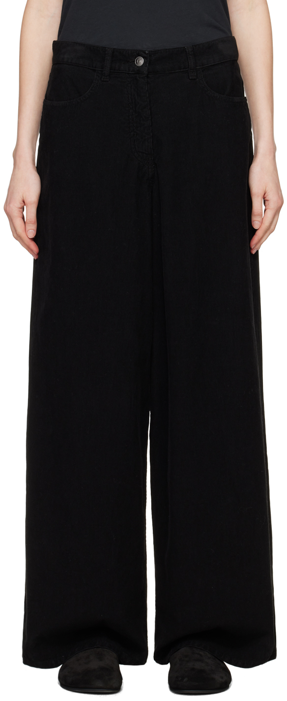 Black Chan Trousers by The Row on Sale