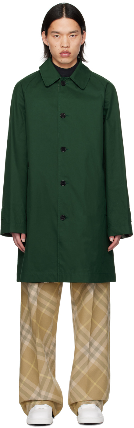 Green Reversible Coat by Burberry on Sale