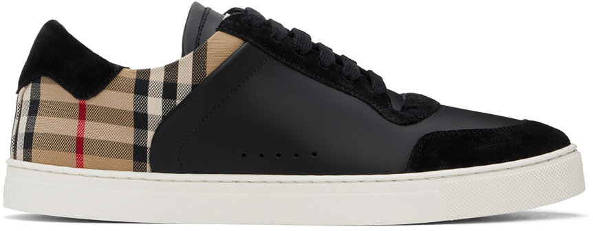 Burberry: Baskets noires à carreaux vintage | SSENSE France