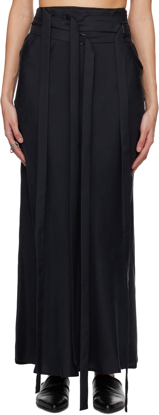 Ann Demeulemeester: Jupe longue Nola noire | SSENSE France
